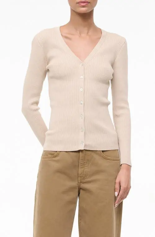 Staud Cargo Wool & Cotton Rib Cardigan