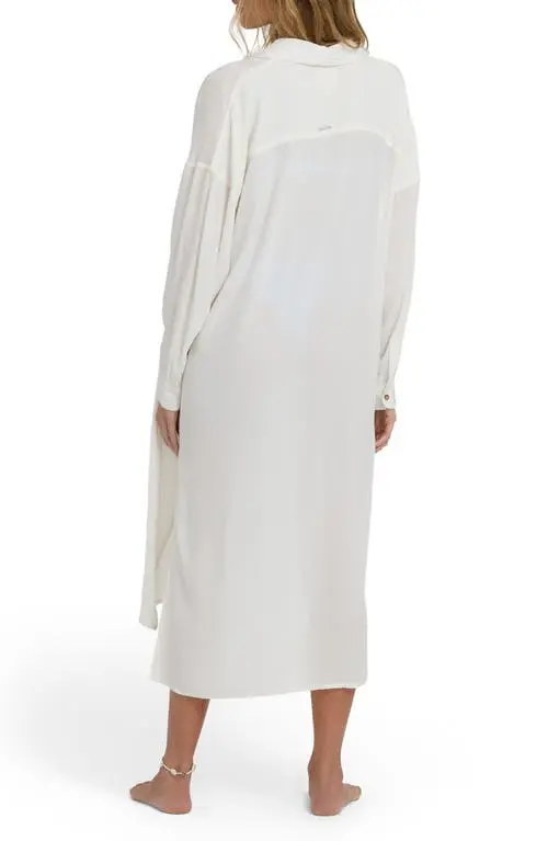 BILLABONG Throw & Go Long Sleeve Midi Cover-up Shirtdress