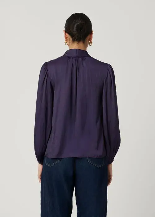 Shoshanna Rye Vintage Satin Top - Iris