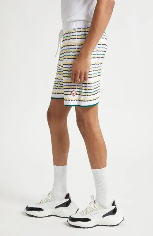 Casablanca Cotton Tuck Stitch Sweater Shorts