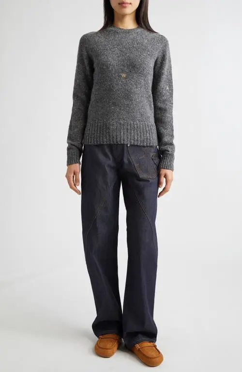 JW Anderson Monogram Embroidered Wool & Mohair Sweater