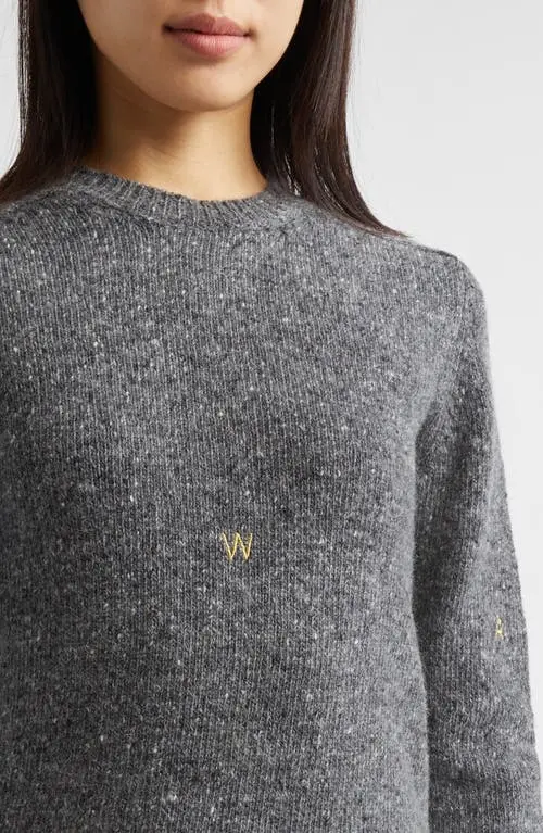 JW Anderson Monogram Embroidered Wool & Mohair Sweater