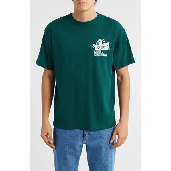 ID SUPPLY CO Npl Motel Golden Rest Graphic T-shirt - Washed Green