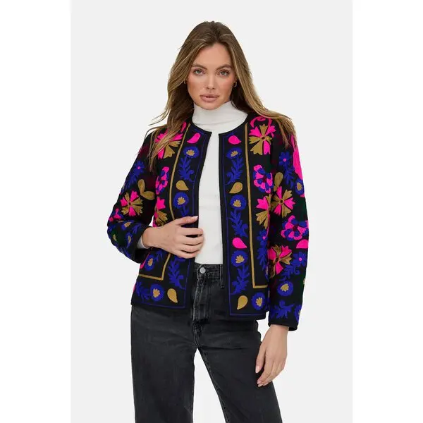 RAFFYA Halen Quilted Embroidered Jacket