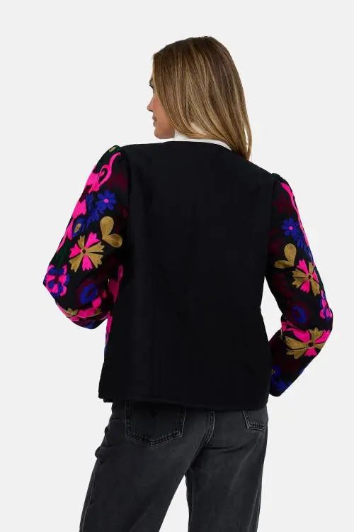 RAFFYA Halen Quilted Embroidered Jacket