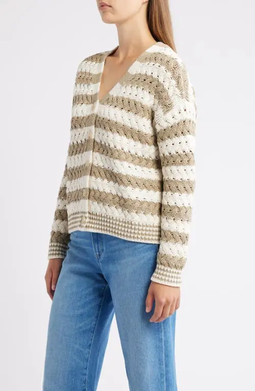 Tommy Bahama Open Stitch Striped Cotton Cardigan