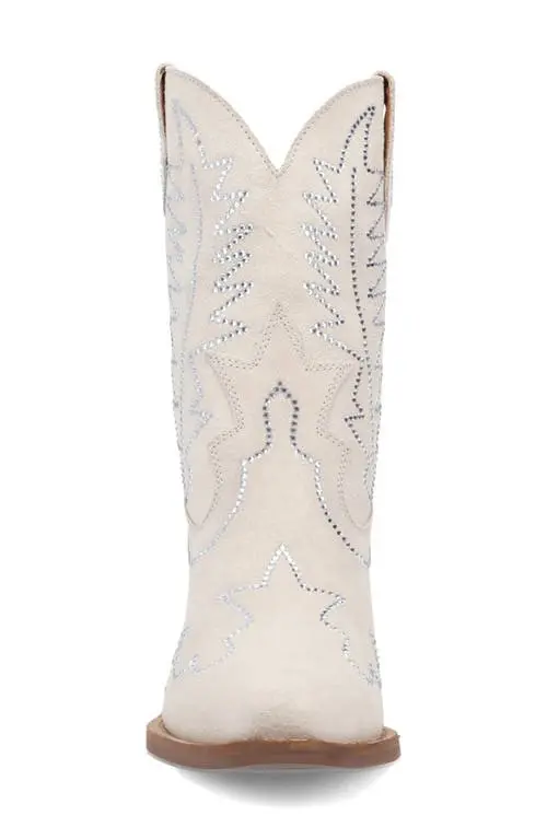 DINGO Western Boots With Rhinestone Detailing - White
