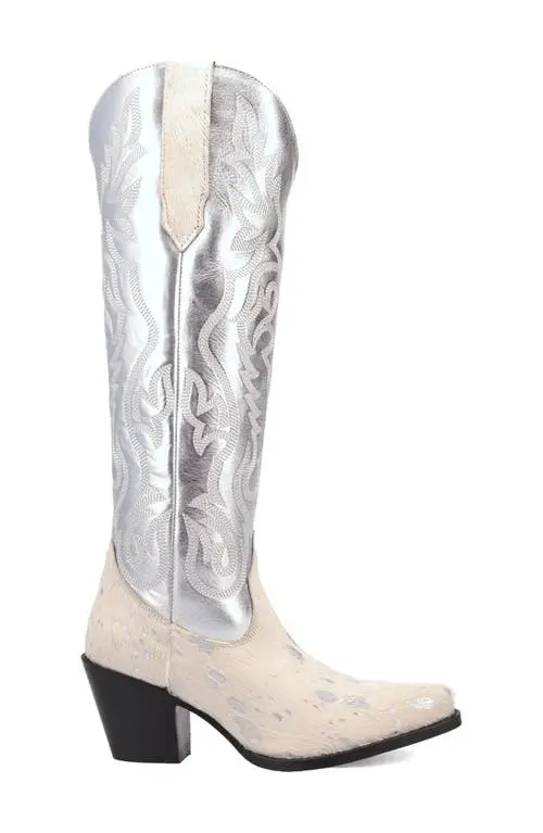DINGO Take No Bull Knee High Western Boot - White