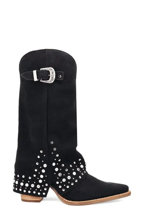 DINGO Rhinestone Western Boot - Black