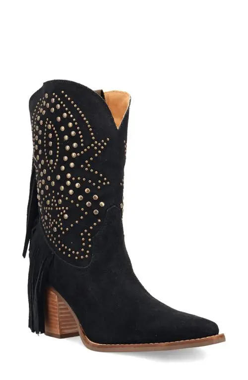 DINGO Star Power Studded Western Boots - Black