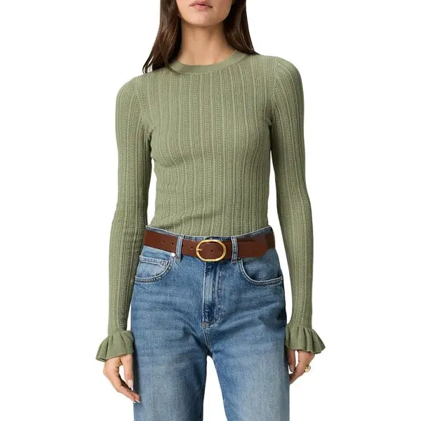 Paige Ophelia Pointelle Organic Cotton Blend T-shirt