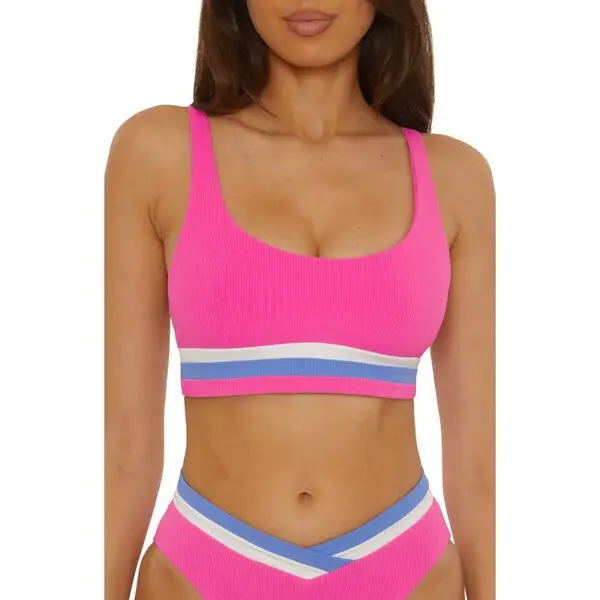 BECCA® By Rebecca Virtue Coast Line Rib Bikini Top - Rose Berry