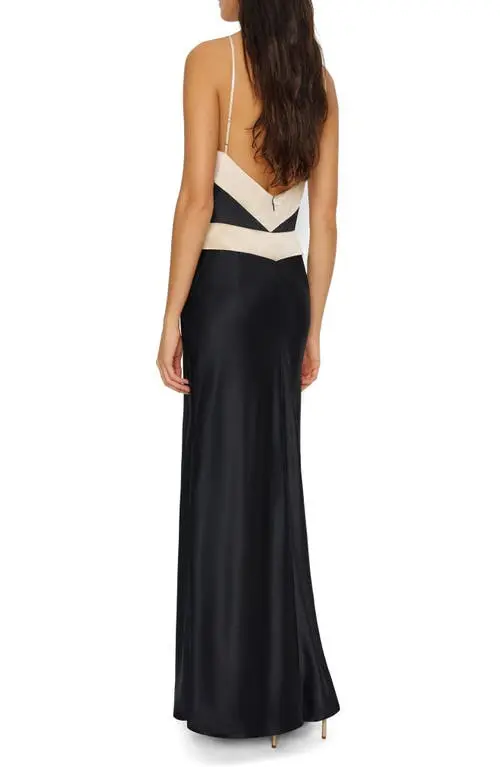 REFORMATION Jillian Halter Silk Dress - Black