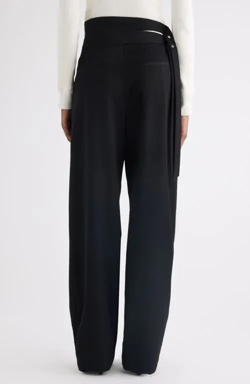 Chloé Buckle Keyhole High-waist Wool Pants