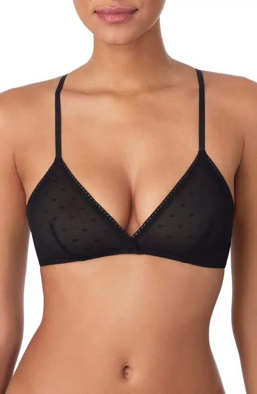 Dkny Heart Mesh Bralette - Black