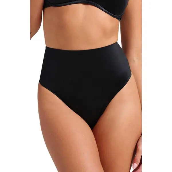 SIELLA Smooth Satin Thong - Black