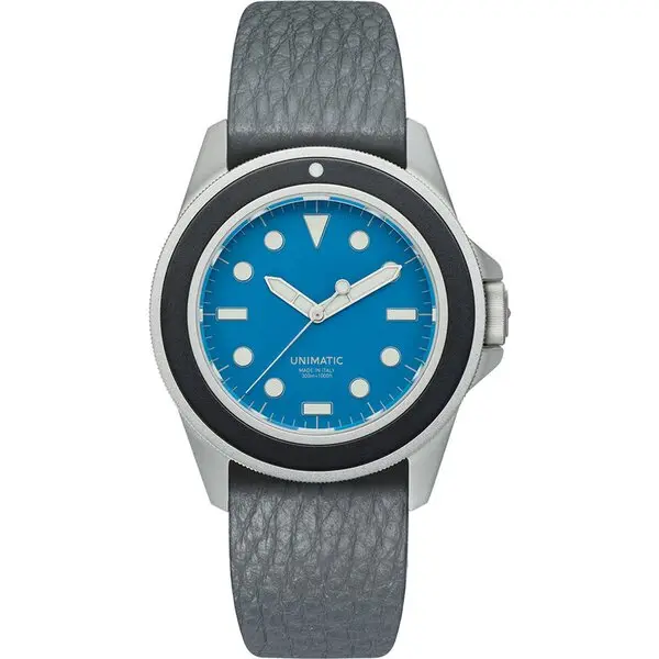 UNIMATIC Sky Diver Leather Strap Watch - Alpine Sky