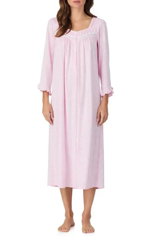 Eileen West Cotton Ballet Nightgown - Pink/white