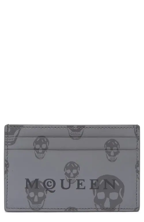 Alexander McQueen Skull Leather Card Case - Grey/dark Grey