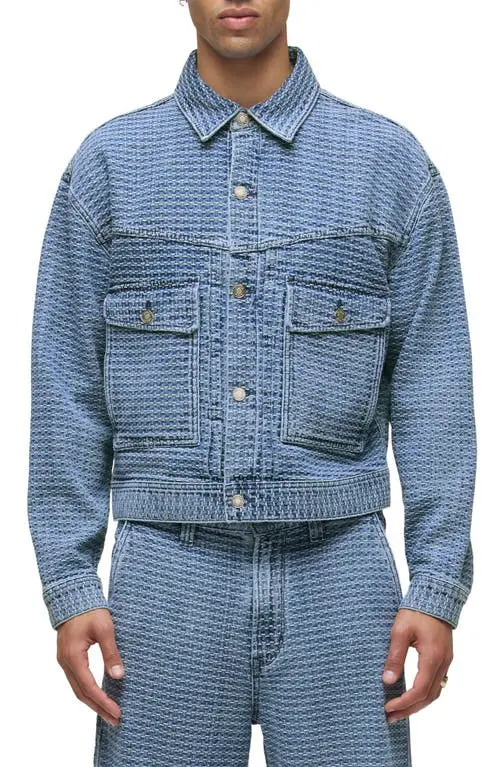 Hudson Jeans Jacquard Trucker Jacket - Jacquard Indigo
