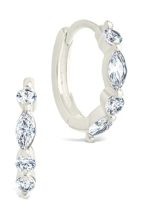 Sterling Forever Kensington Cubic Zirconia Hoop Earrings - Silver