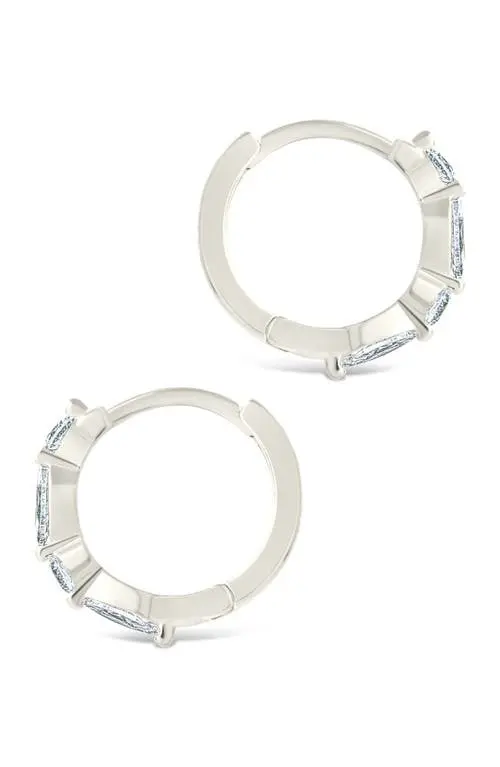 Sterling Forever Kensington Cubic Zirconia Hoop Earrings - Silver