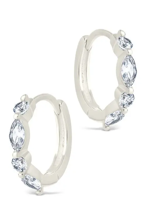 Sterling Forever Kensington Cubic Zirconia Hoop Earrings - Silver