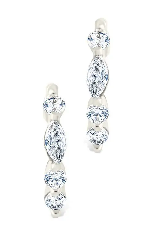 Sterling Forever Kensington Cubic Zirconia Hoop Earrings - Silver