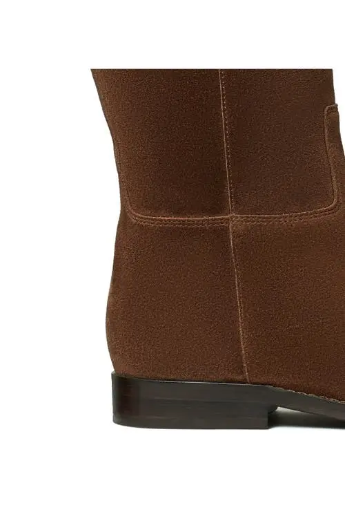 Tory Burch Turnlock Knee-high Suede Boots - Dark Cocoa