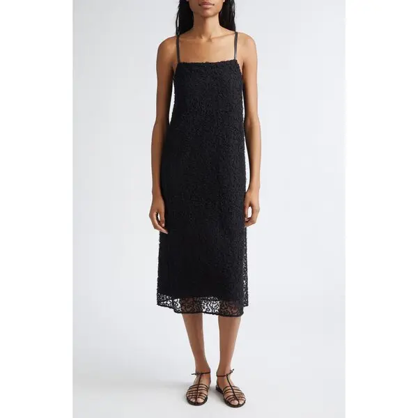 Proenza Schouler Virginie Embroidered Fringe Mesh Slipdress