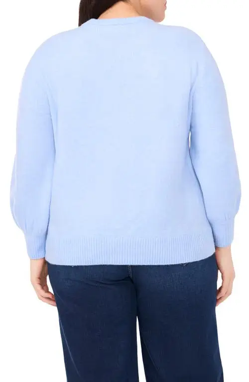 CECE DUPRAZ Embroidered Floral Crewneck Sweater