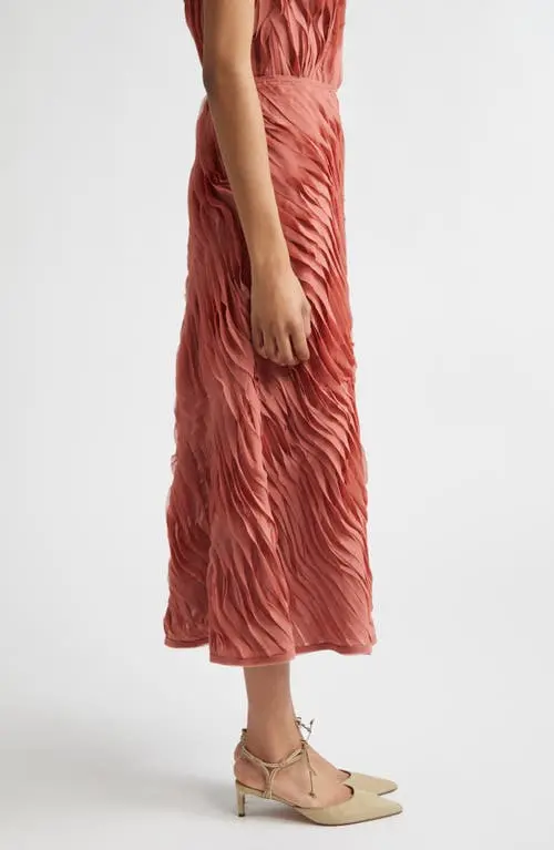 Ulla Johnson Amiko Tiered Midi Skirt - Chestnut