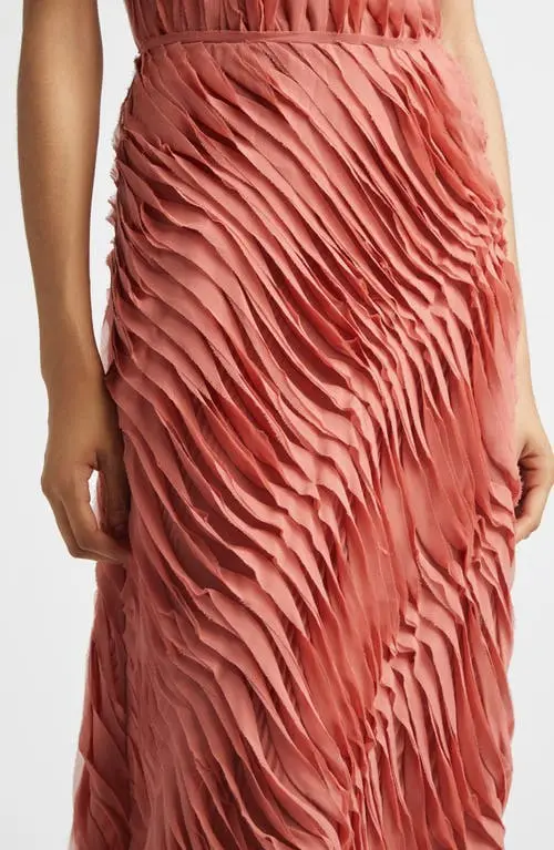 Ulla Johnson Amiko Tiered Midi Skirt - Chestnut