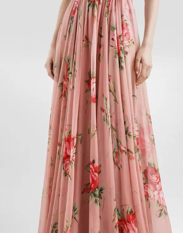 Dolce & Gabbana Rose Bouquet-print Chiffon Dress
