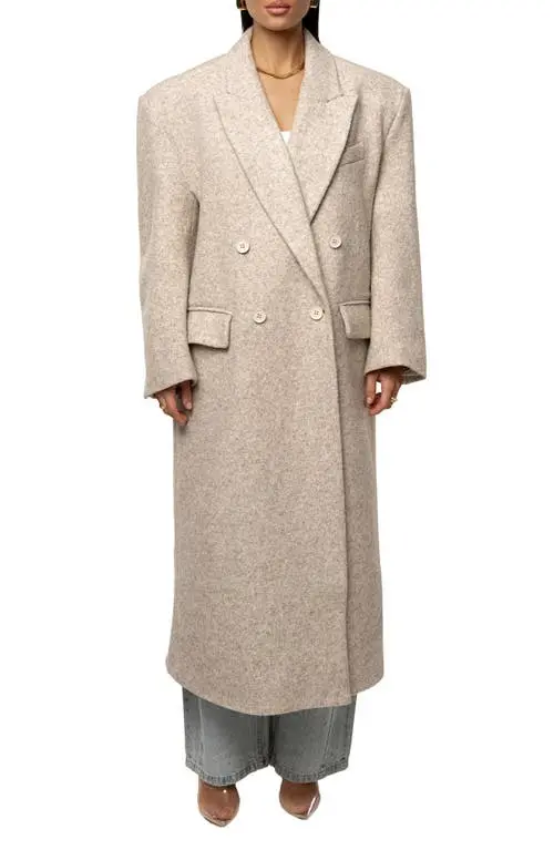 JLUXLABEL Wool-blend Double-breasted Coat - Beige