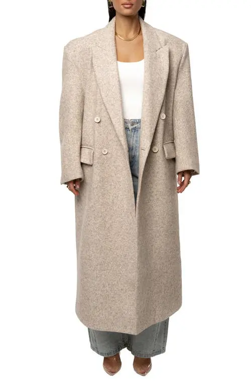 JLUXLABEL Wool-blend Double-breasted Coat - Beige