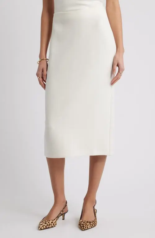 Caslon Ottoman Knit Midi Skirt - White Hot