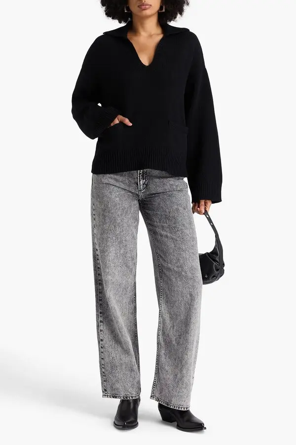 Rag & Bone Danica Wool And Cashmere-blend Polo Sweater