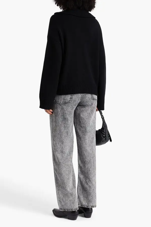 Rag & Bone Danica Wool And Cashmere-blend Polo Sweater
