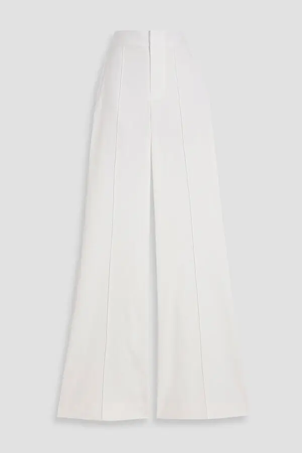 Alice + Olivia Dylan Lyocell-blend Twill Wide-leg Pants - White