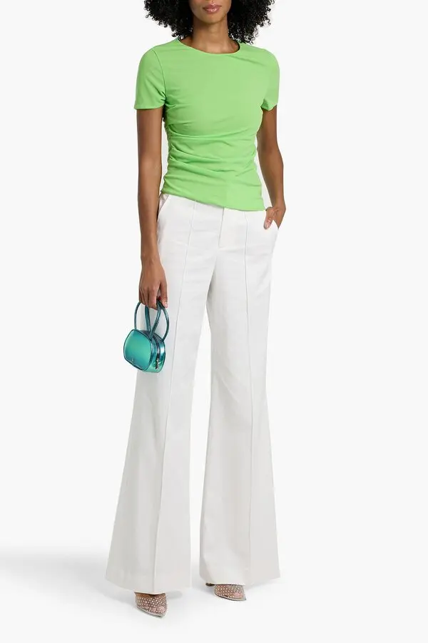 Alice + Olivia Dylan Lyocell-blend Twill Wide-leg Pants