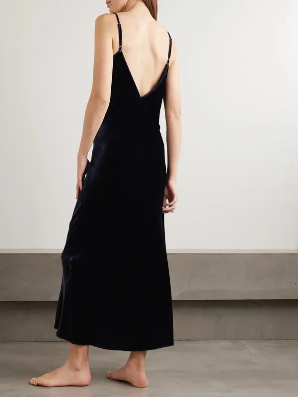 Olivia Von Halle Garbo Silk-velvet Nightdress