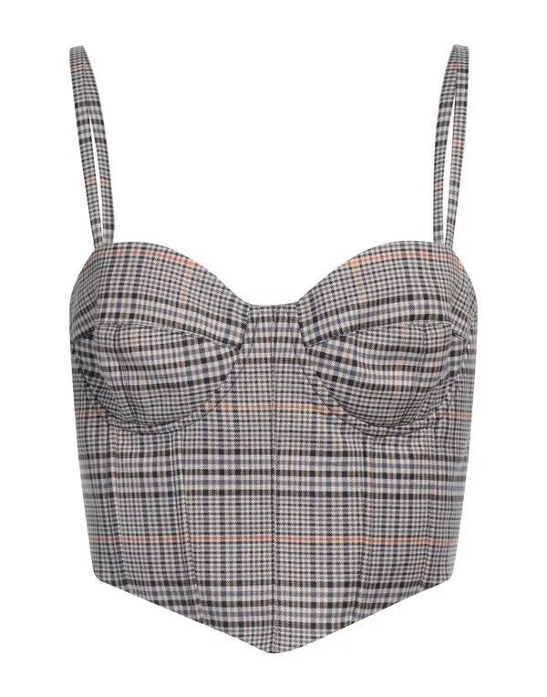 DONDUP Houndstooth Twill Corset Top