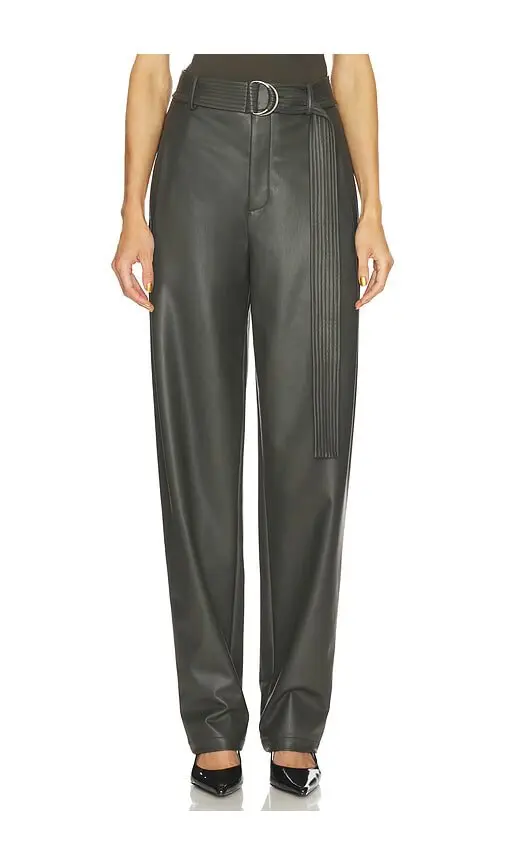 Lapointe Faux Leather Belted Tapered Pant