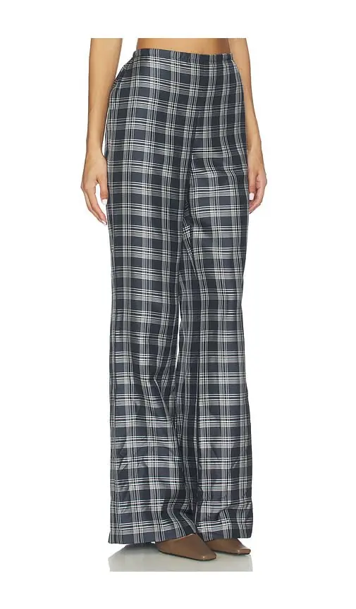 Theory Fluid Plaid Pant - Navy Multi
