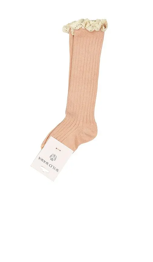 WILD WAWA Knee High Socks - Dusty Pink