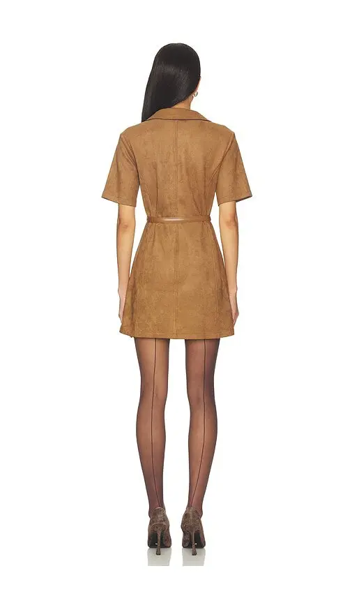 Buy ELODIE THE LABEL Ace Faux Suede Mini Dress - Camel At 72% Off |  Editorialist