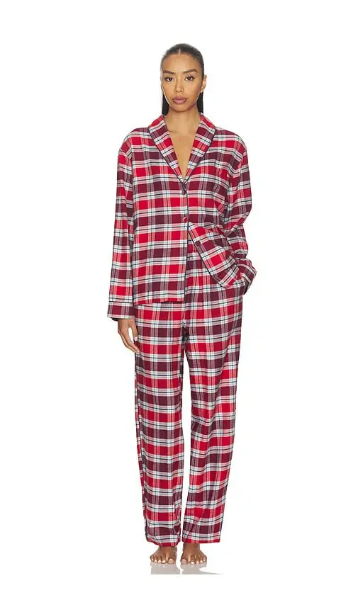 Lunya Brushed Flannel Pant Set - Rustle Plaid
