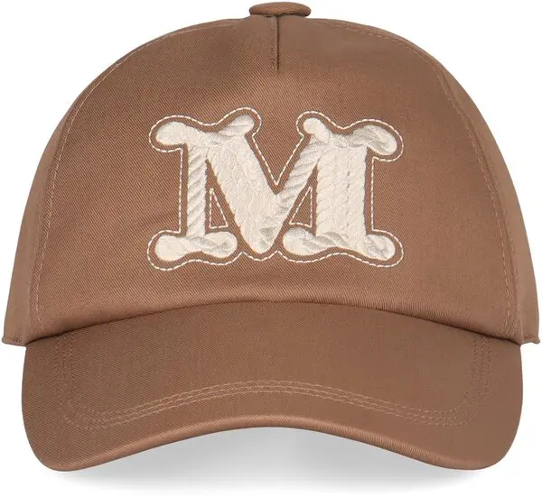 Max Mara Baseball Cap In Waterproof Gabardine - Brown