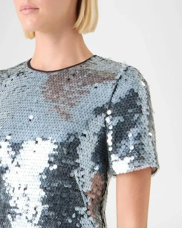 Akris Lucid Sequined Tulle Dress